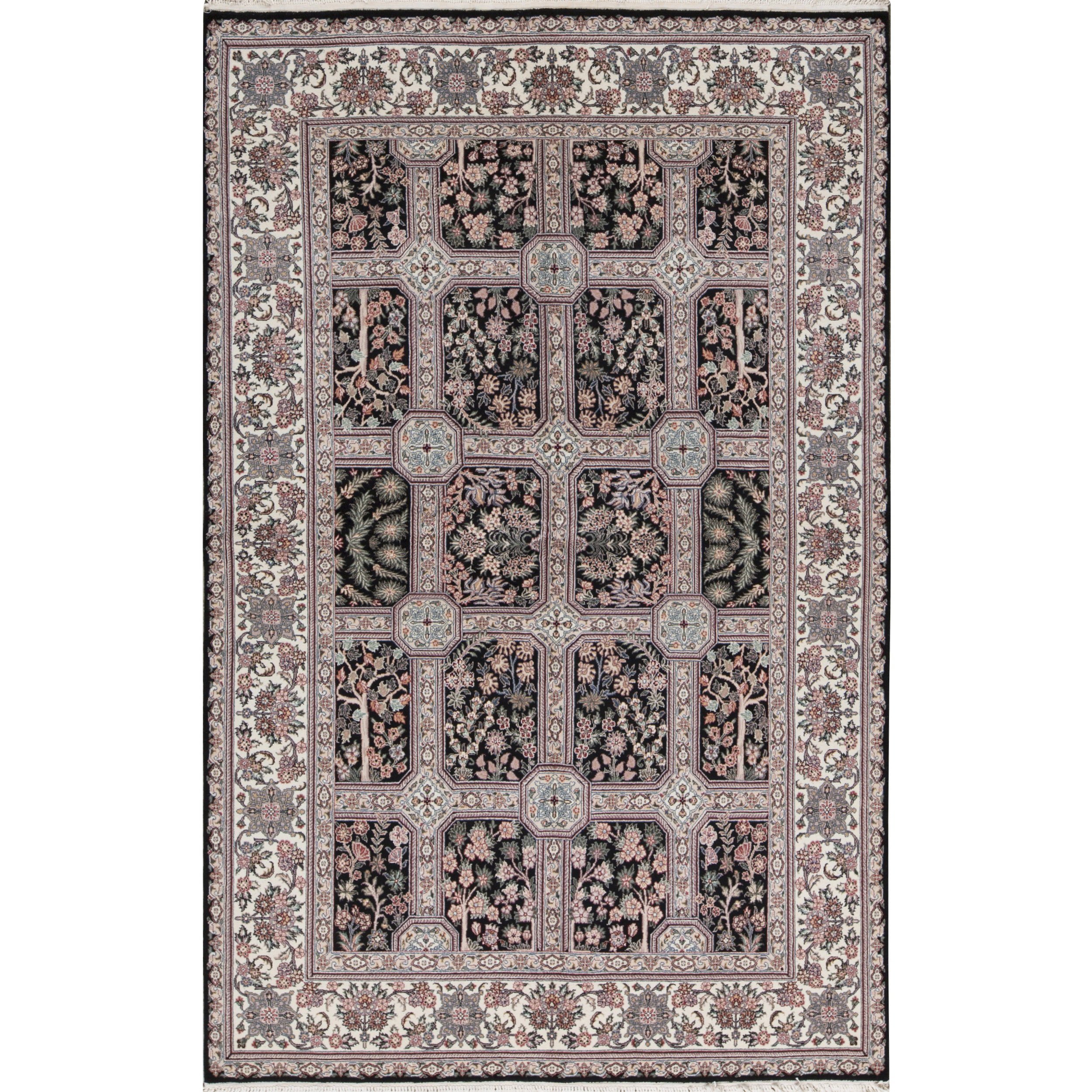 Bokara Rug Co., Inc. Hand-Knotted High-Quality Black and Ivory Area Rug ...