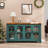 Charlton Home® Antique Style 4-door Sideboard With Tempered Glass Doors ...