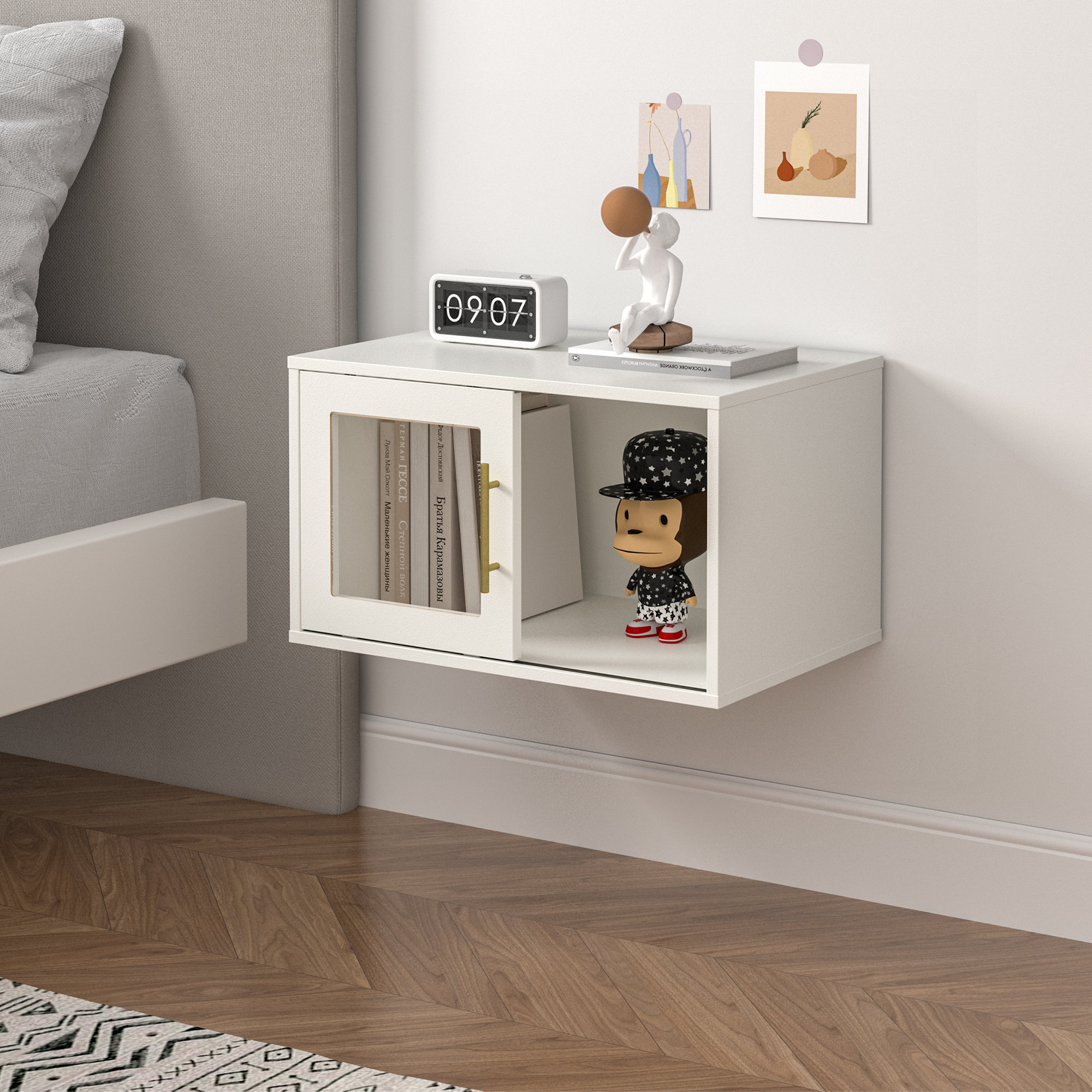 Ebern Designs Adavia Single Stackable Bookcase with Acrylic Sliding ...