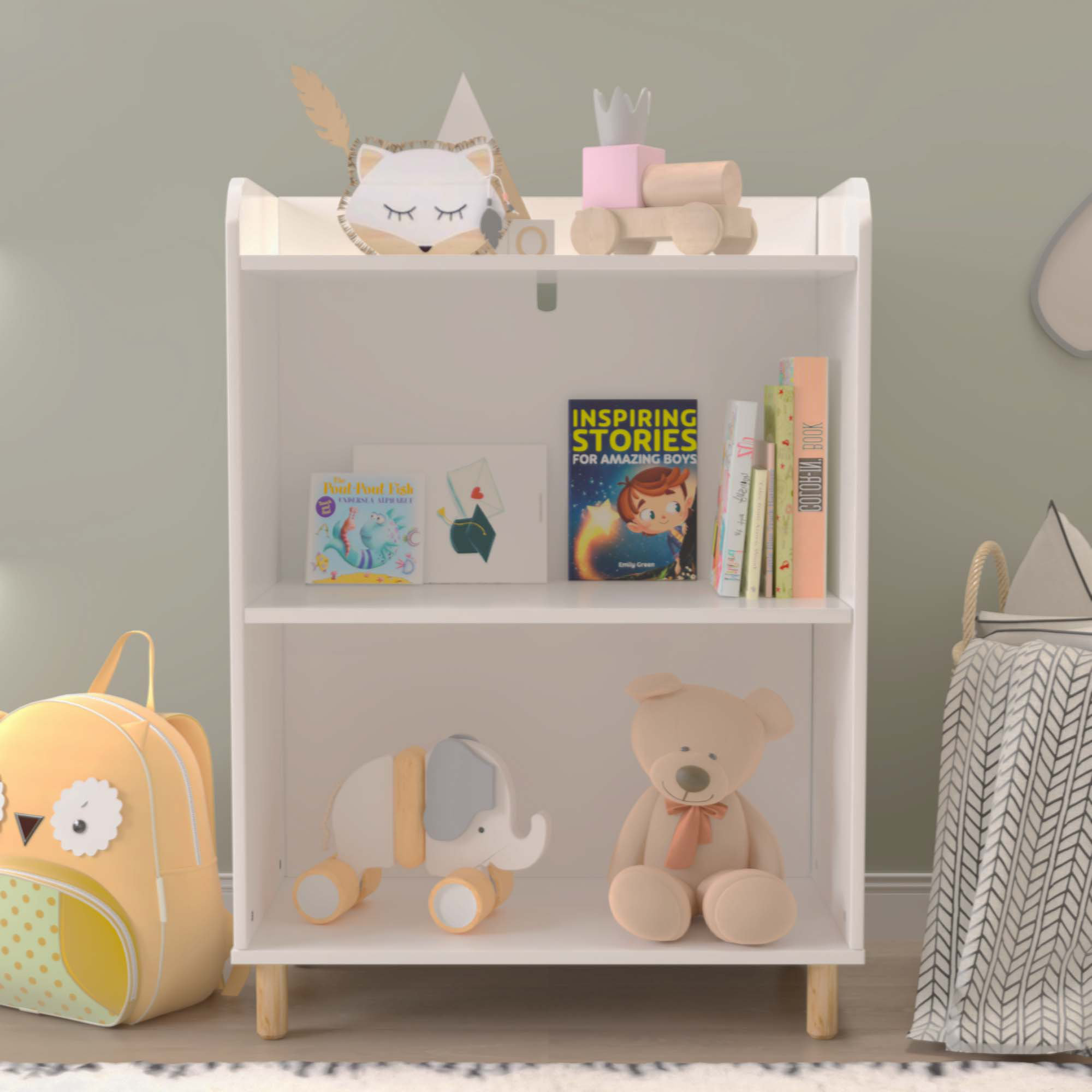 House of Hampton Kids 3-Tier Bookcase, Children's Book Display ...