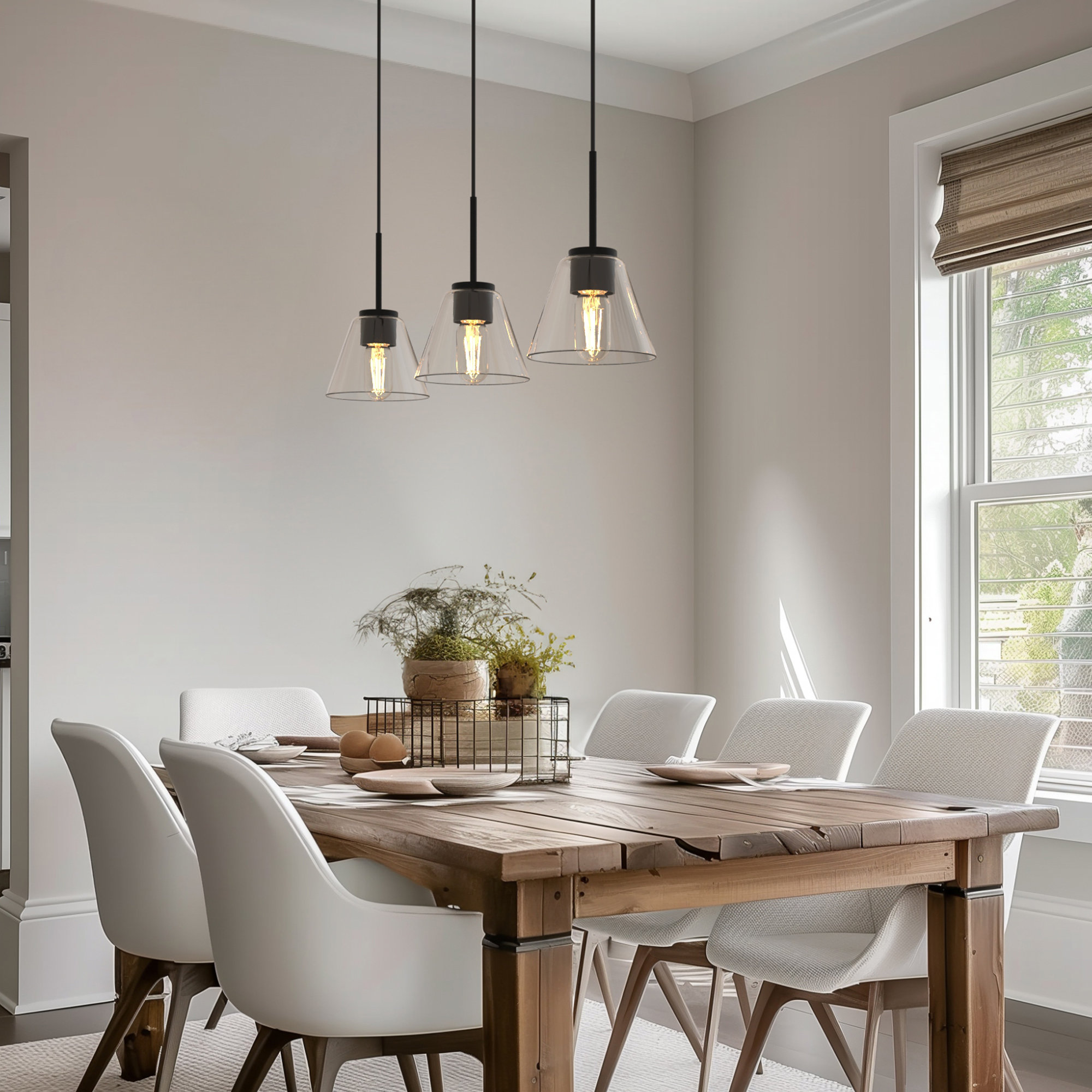 Breakwater Bay 3-Light Black Linear Island Pendant Hanging Light ...