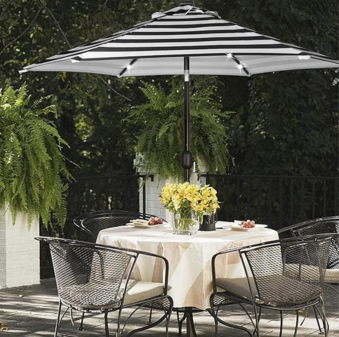 Latitude Run® Parasol solaire 7,5 pi, parasol de terrasse 18 lumières ...