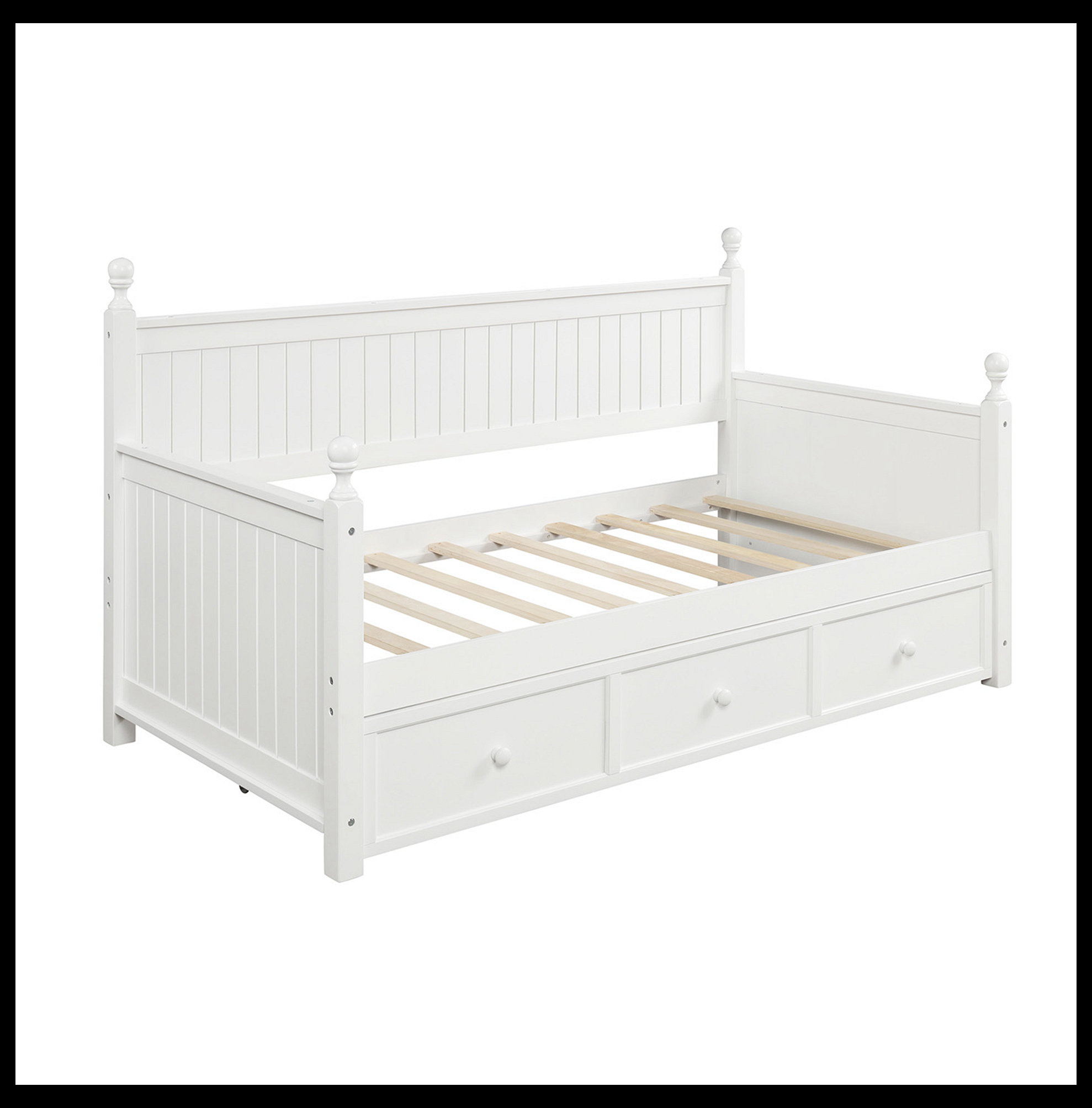 Rosalind Wheeler Wood Daybed with Three Drawers ,Twin Size Daybed ...