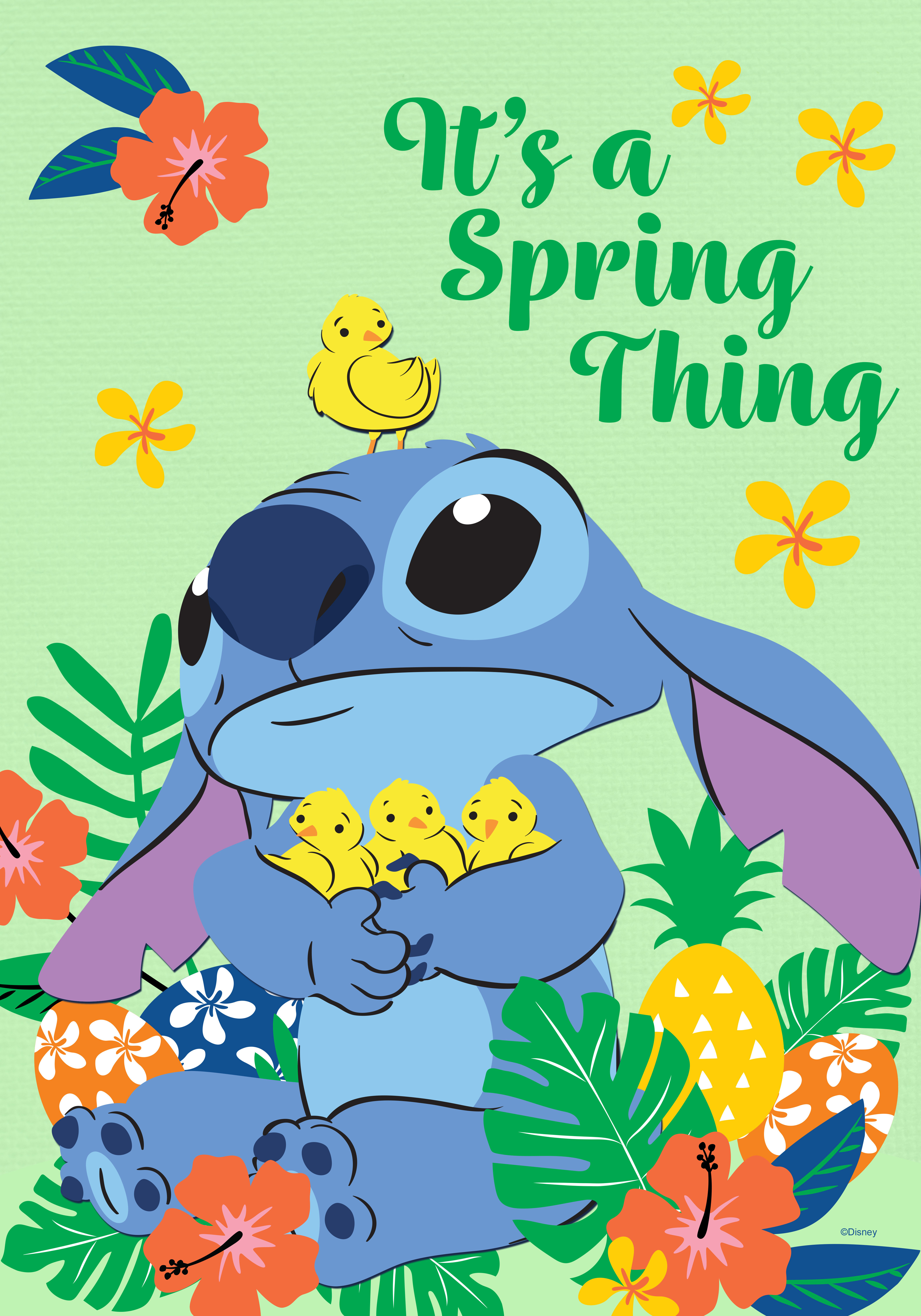 Back Yard Glory Drapeau Disney Stitch Spring Chicks House, 28 po x 40 ...