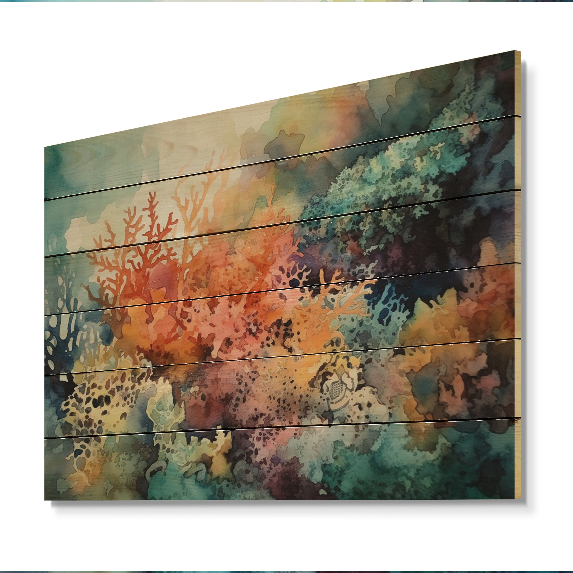 Rosecliff Heights Vibrant Coral Reef I - Modern Landscape Beach Print ...