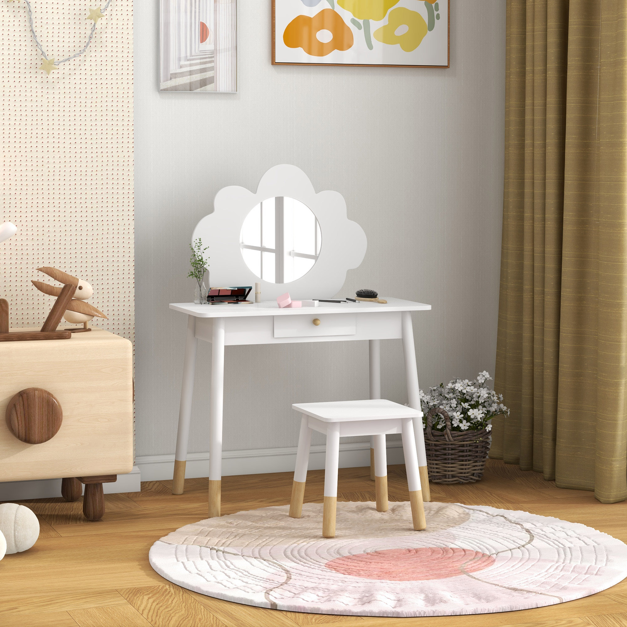 17 Stories Sharema Dressing Table with Mirror | Wayfair.co.uk
