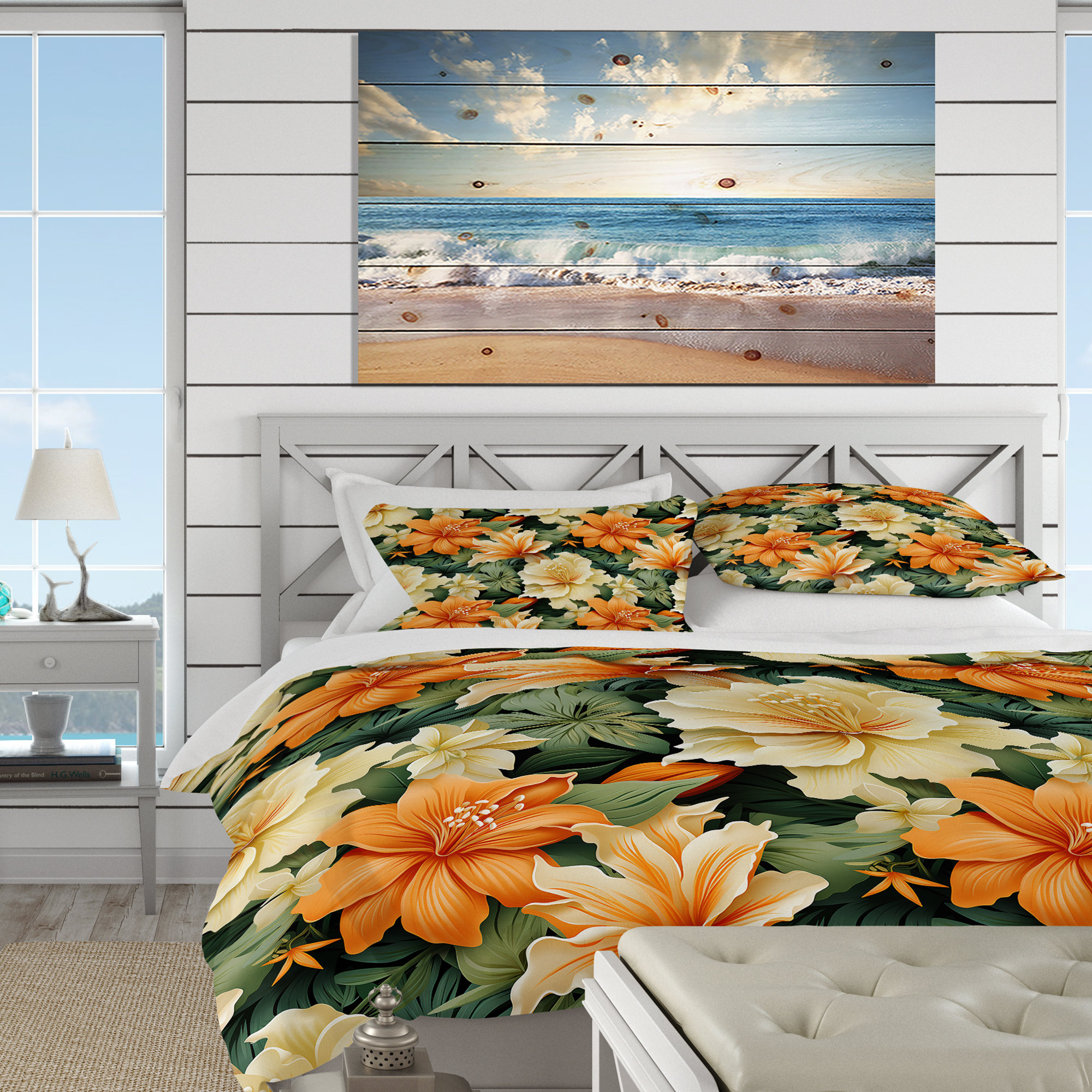 Design Art Mango Bloom Tropical Pattern I Duvet Cover Set | Wayfair