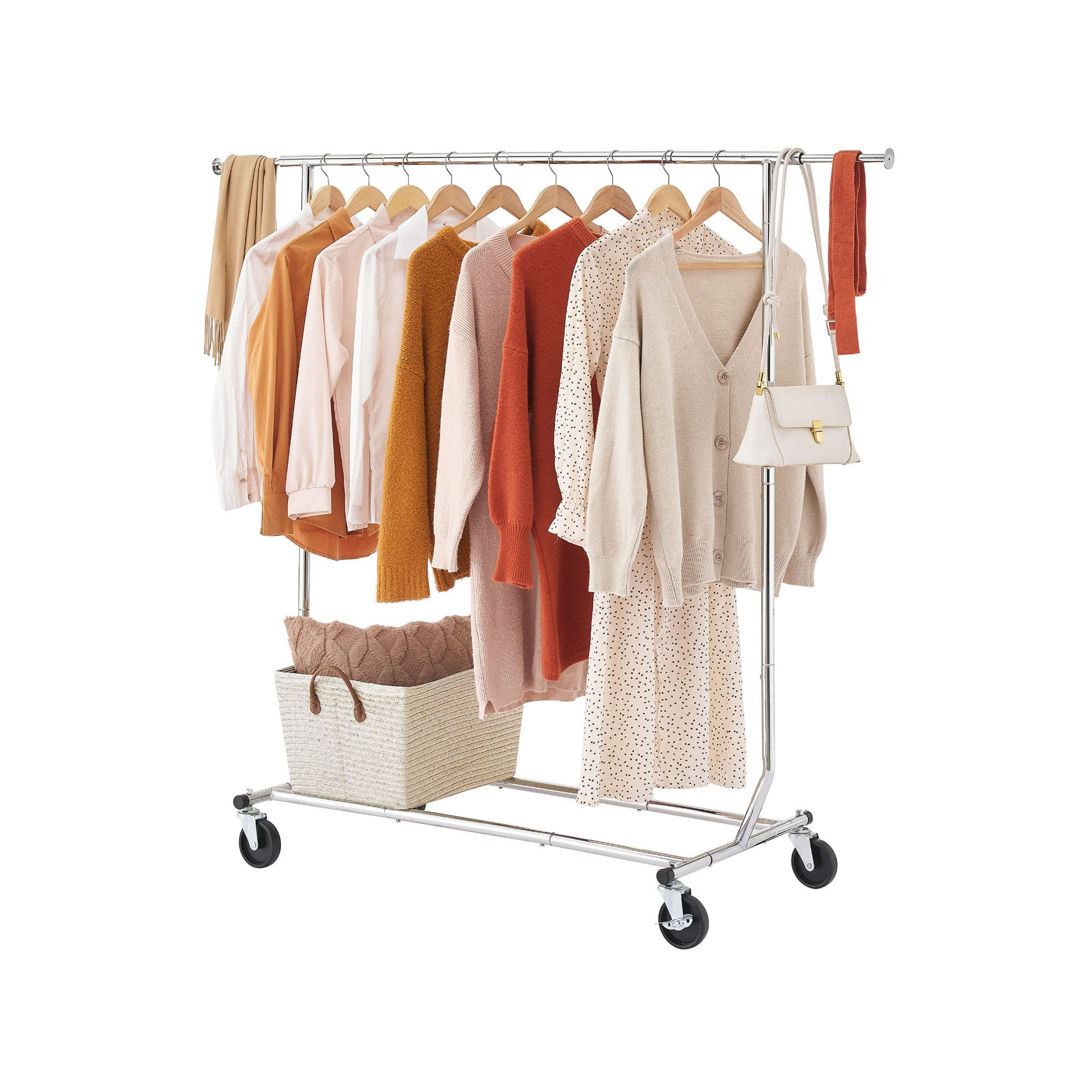 Rebrilliant Clothing Rack Heavy Duty Clothes Racks Foldable Garment ...