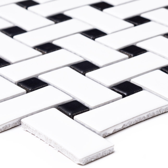 Long Island Mosaics & Tile Ada 12'' x 12'' Basketweave Porcelain Mosaic ...