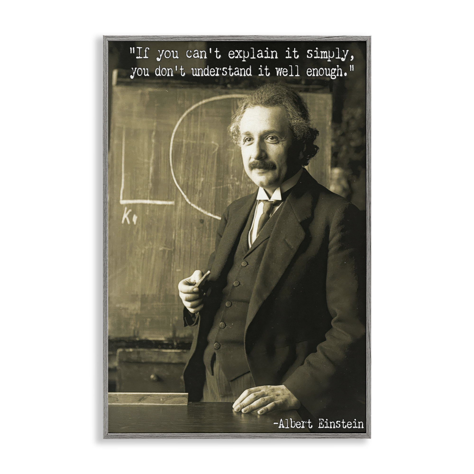 Ebern Designs Inspiring Einstein Quote Framed Giclee Art by Graffi*tee Studios | Wayfair