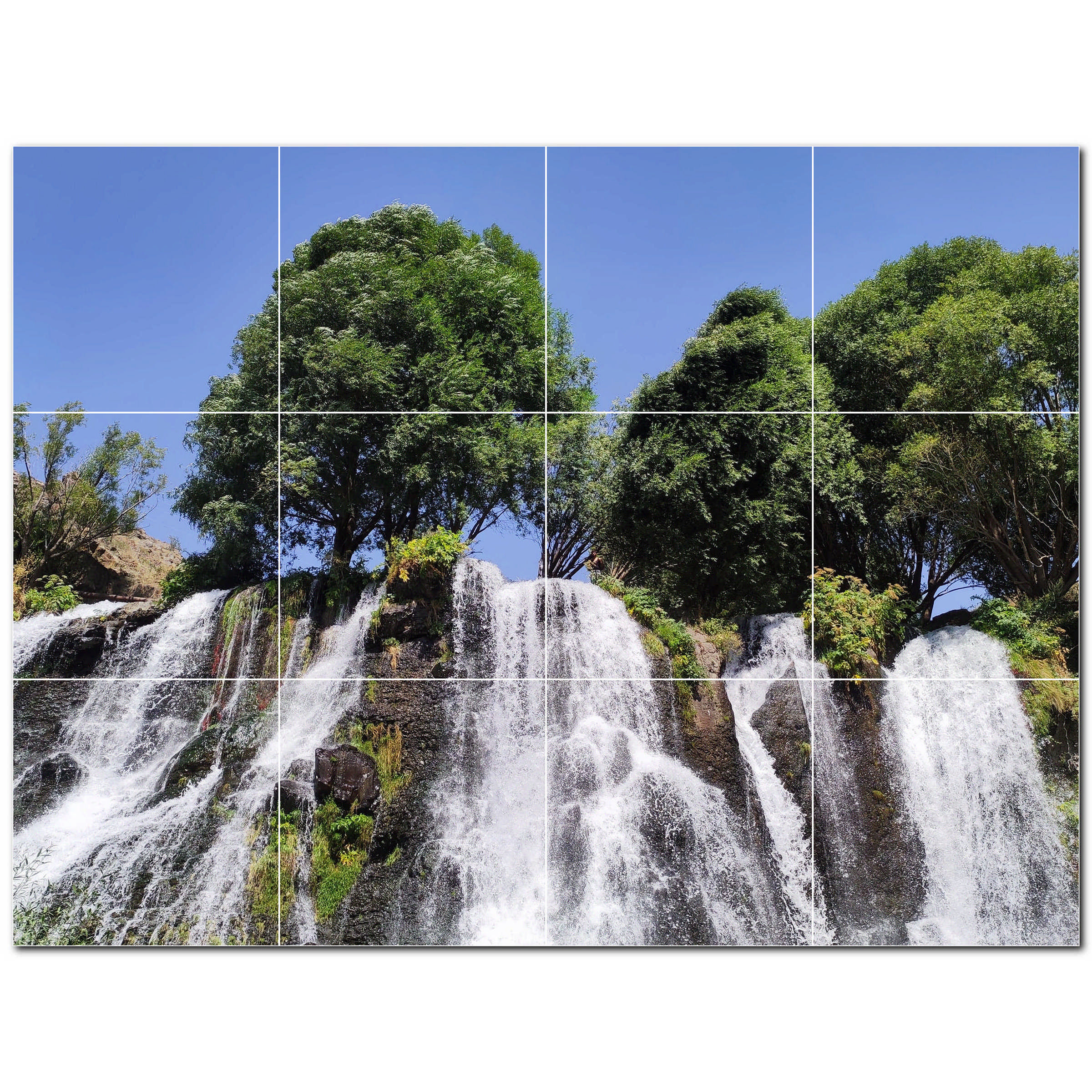 Picture-Tiles.com 32" x 24" Ceramic Waterfalls Photo Decorative Mural ...