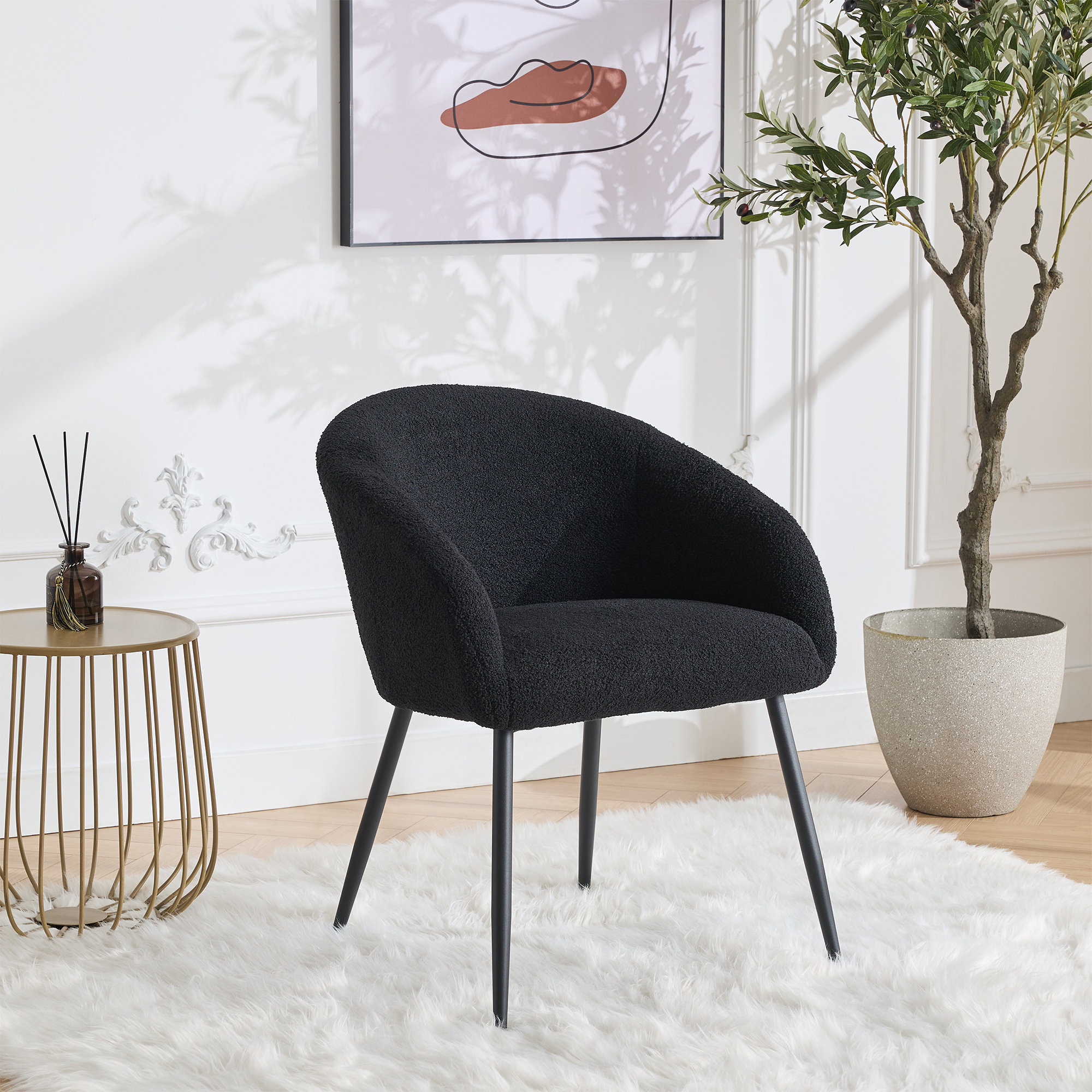 Corrigan Studio® Boucle Modern Dining Chair Set & Reviews | Wayfair