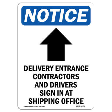 SignMission Notice - Delivery Entrance Sign | Wayfair