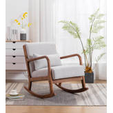 Corrigan Studio® Teddy Fabric Seat Rocking Chair With High Backrest And ...