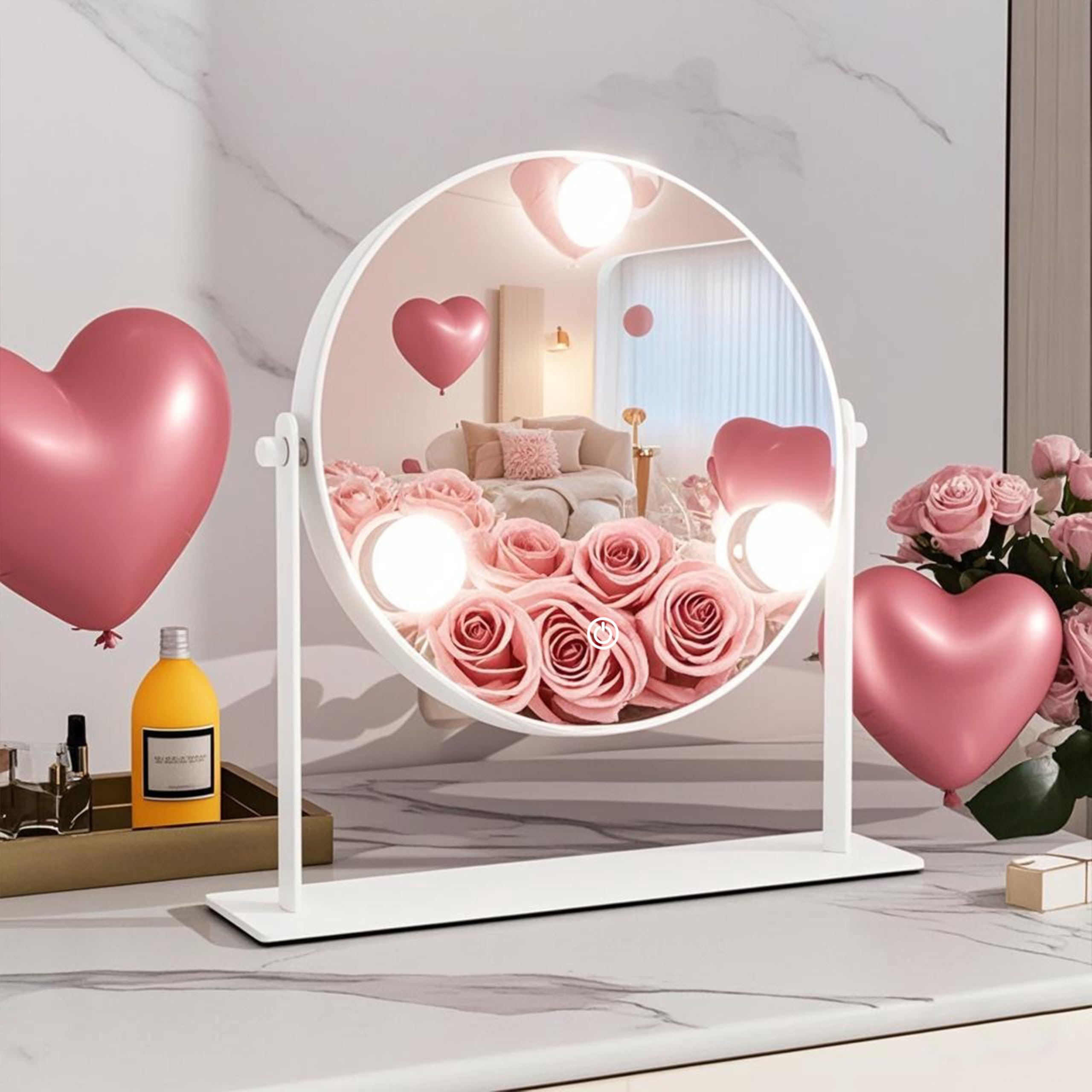 Ebern Designs Vanity Mirror, Makeup Mirror with Lights, Large Lighted ...