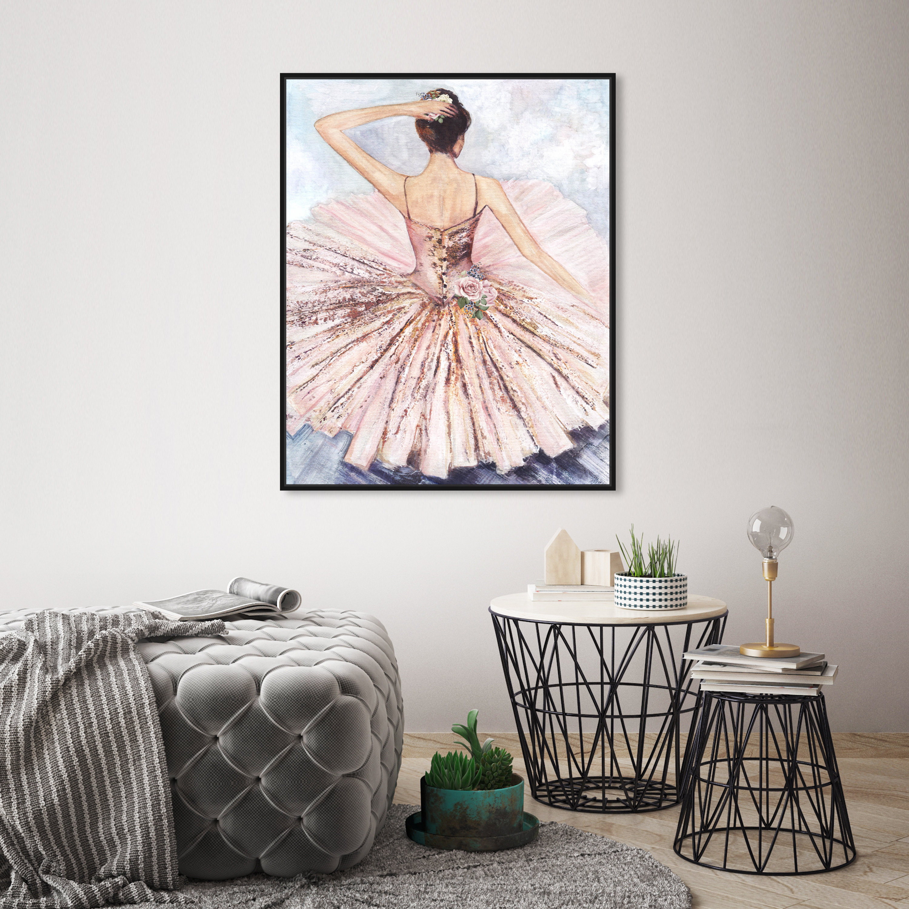Oliver Gal Prints "Ballet Inspired Roses", Ballet Dancer Tutu Glam Pink ...