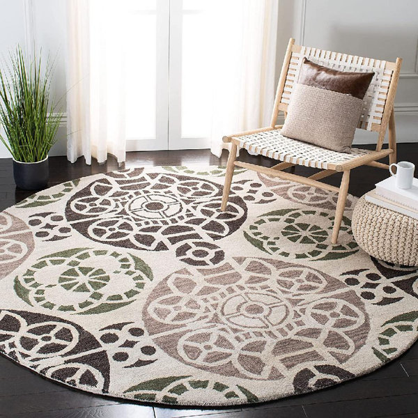 Winston Porter Drilon Handmade Hand Tufted Wool Brown/Green Rug | Wayfair