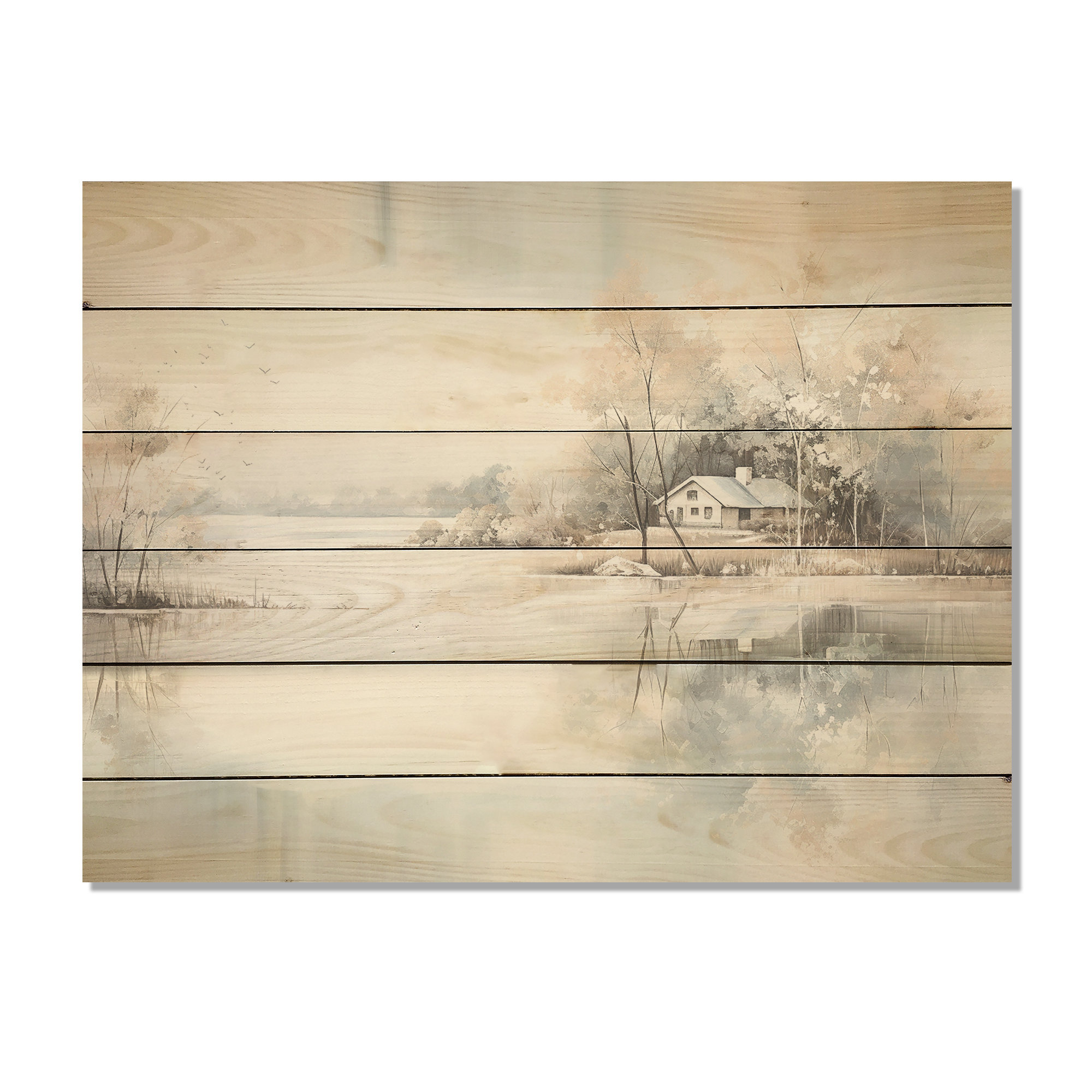 Lark Manor Lakeside House Serenity I - Lakes Lakehouse Wood Wall Art On ...