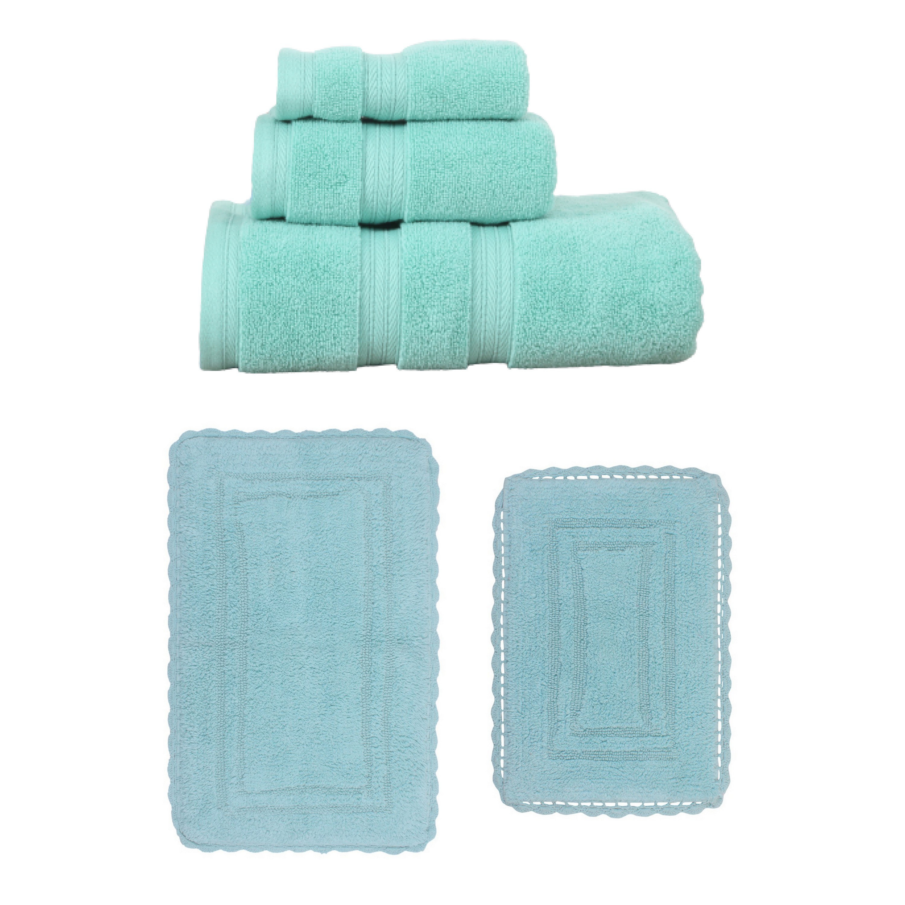 Ess Ess Exports Casual Elegance 100% Soft Cotton 3 Pc Towel Set & 2 Pc ...