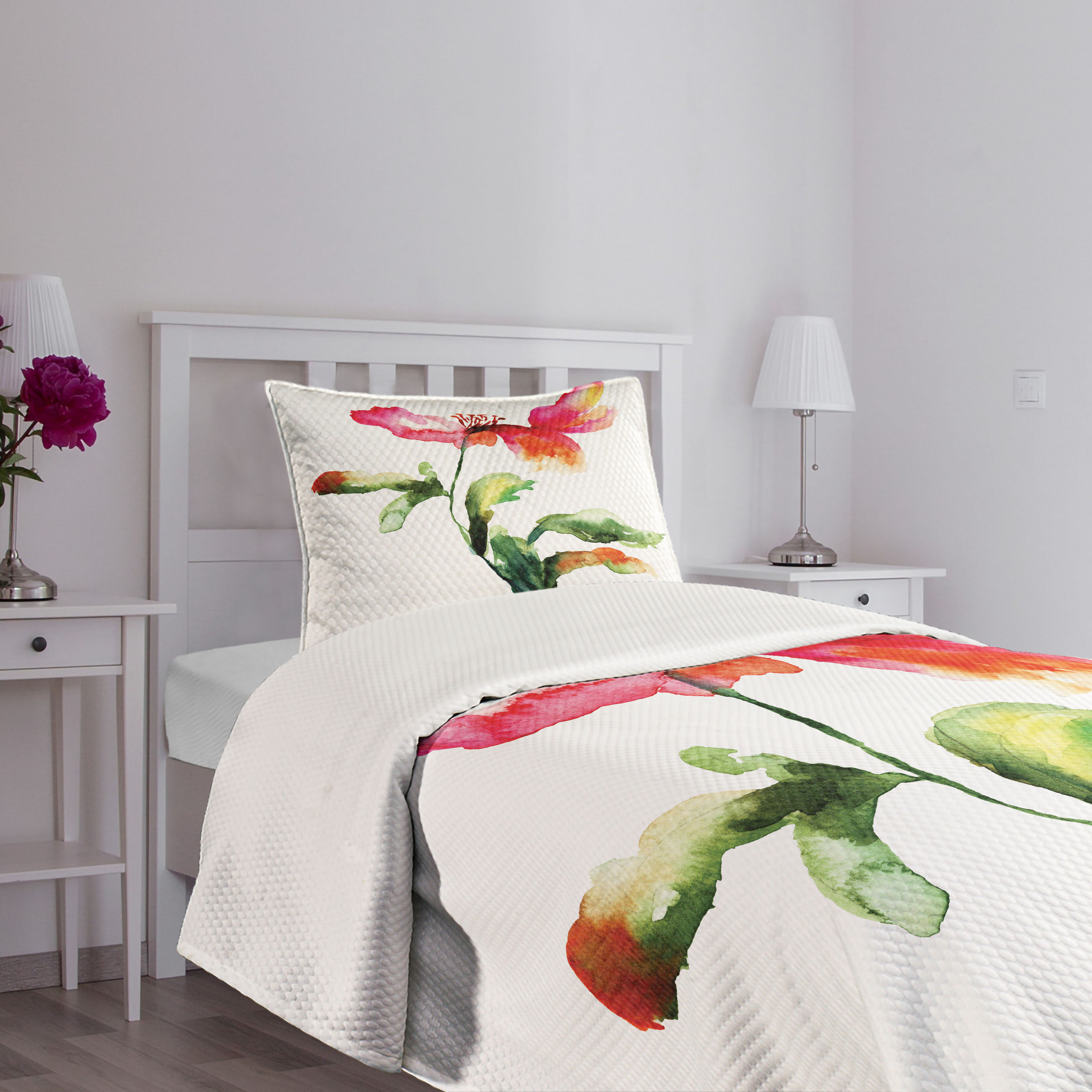 Ambesonne Garden Bedspread Flowering Poppy | Wayfair