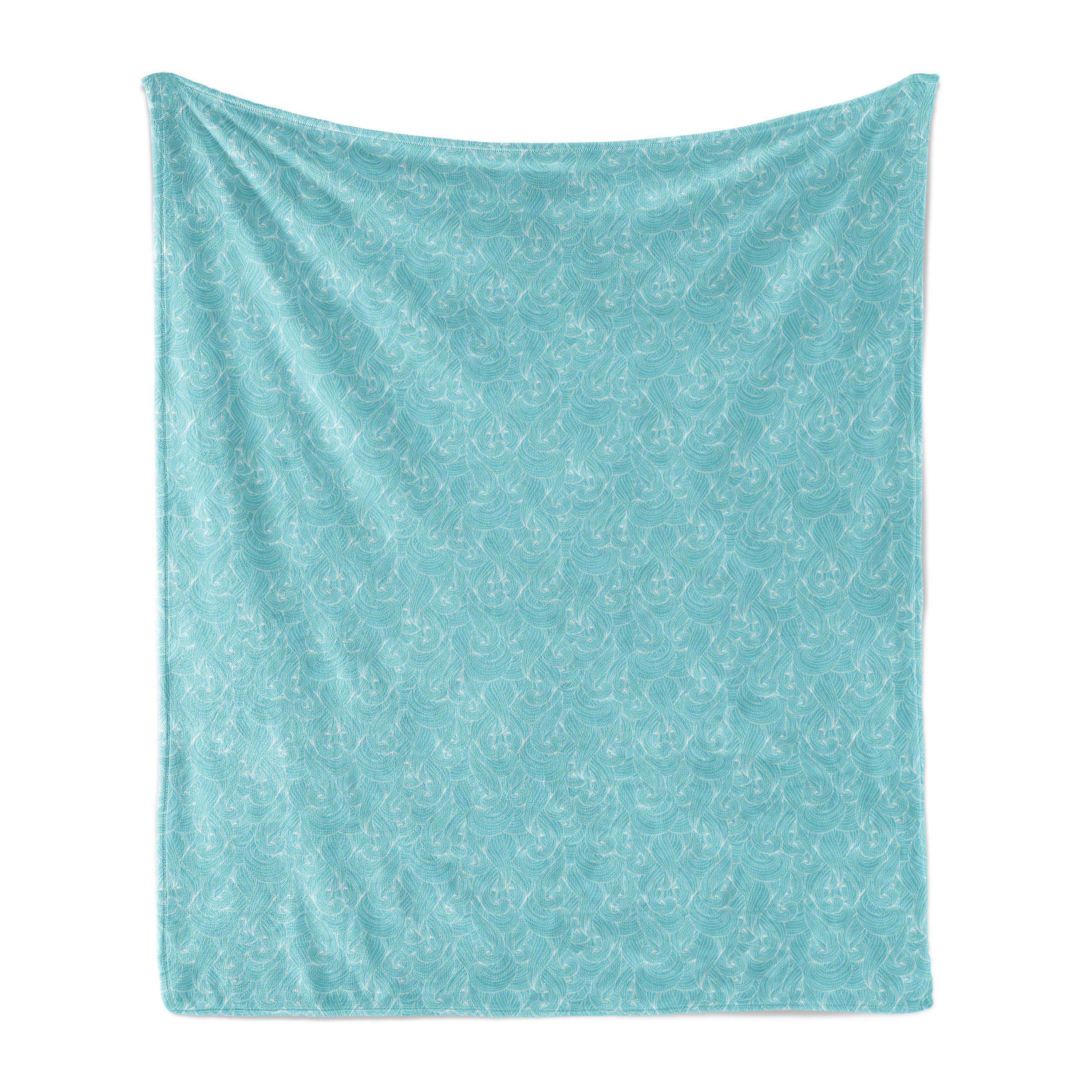 Ambesonne Turquoise Fleece Throw Blanket Sea Inspired Lines Pale Blue ...
