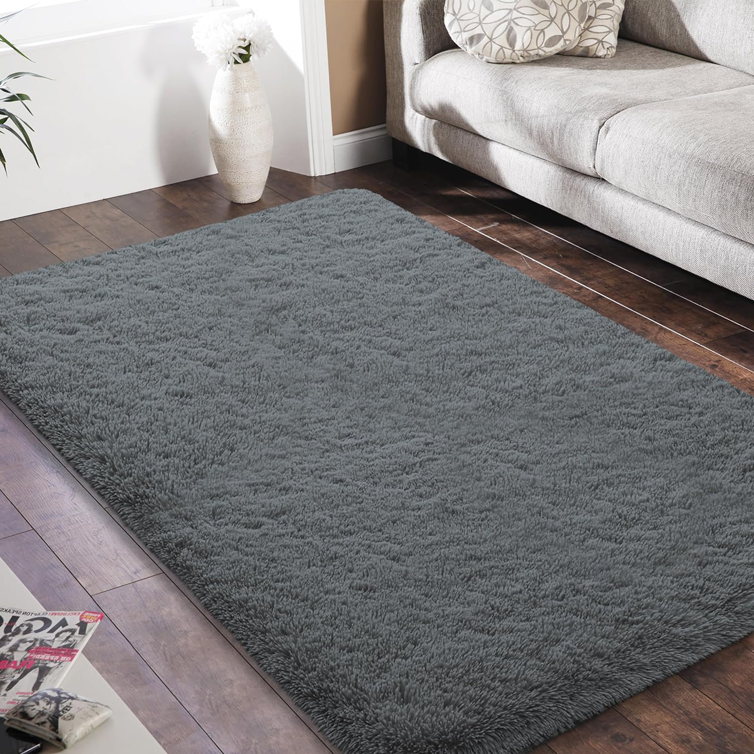Mercer41 Rui 4X5.3 Feet Area Rugs for Living Room Non-Slip Floor Shaggy ...