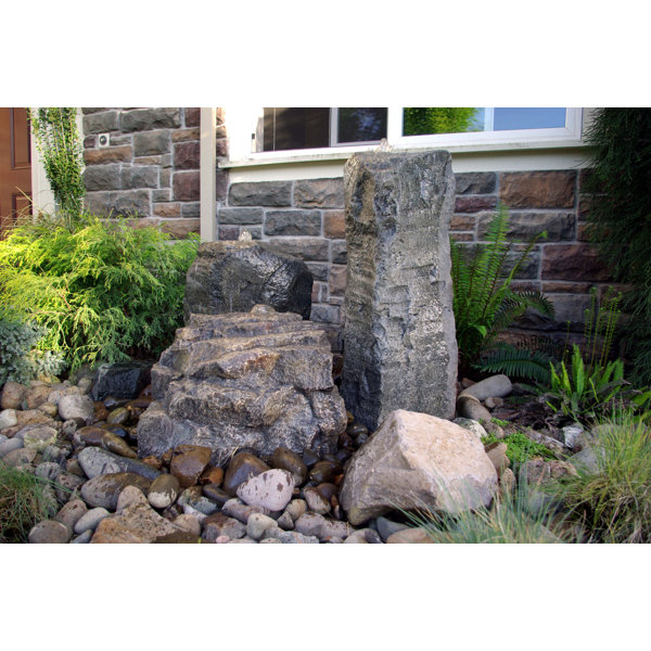 LiquidArt Fountains Glass Fiber Reinforced Concrete Rock Cascade/Mini ...