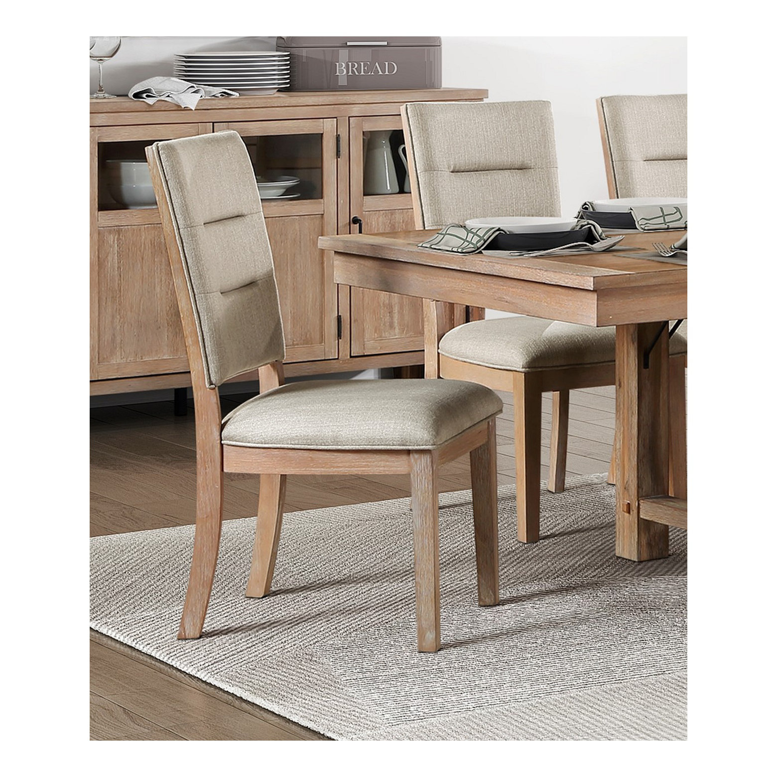 Red Barrel Studio Light Oak Finish Beautiful Dining Chairs Set Of 2Pc ...