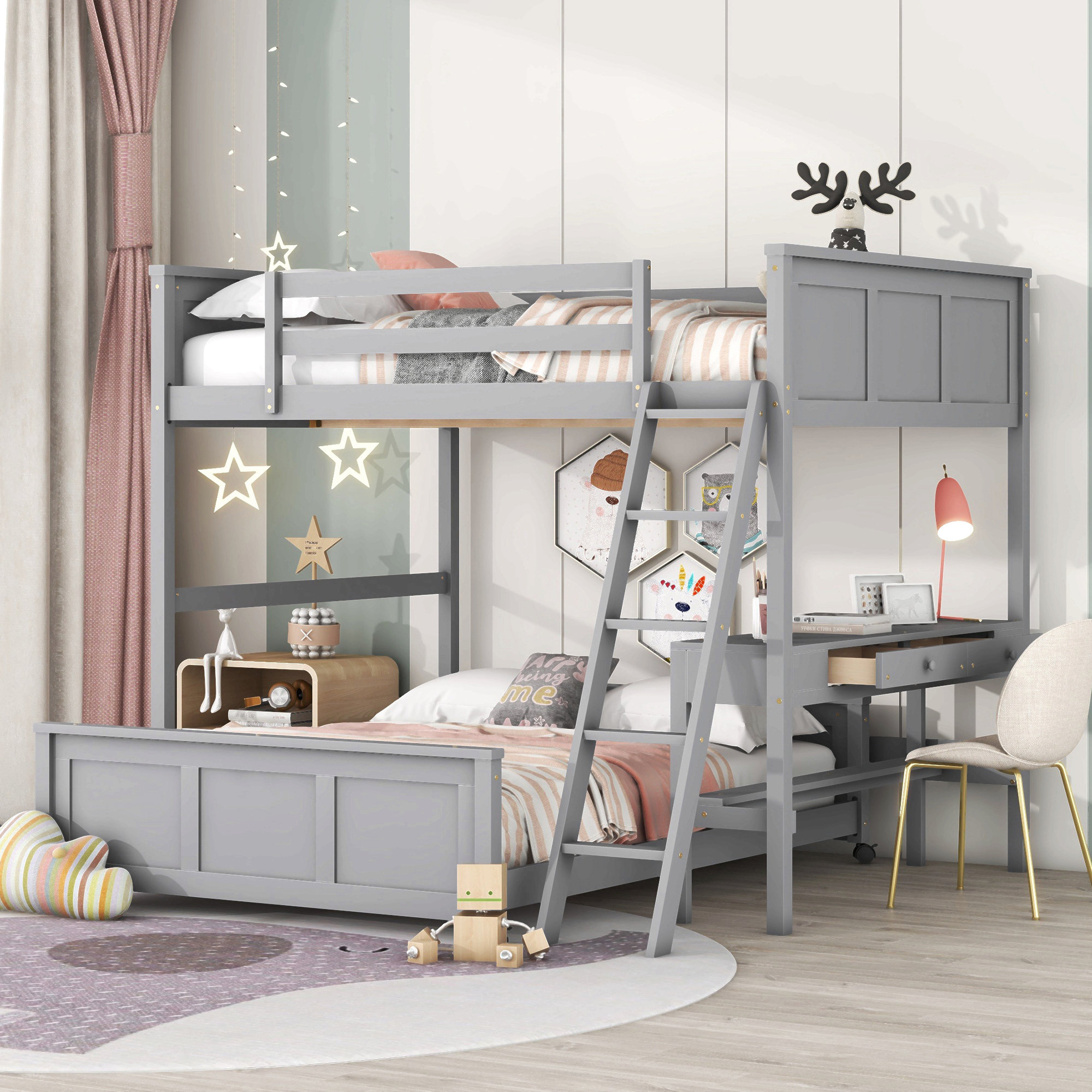 Alwyn Home Bunk Bed With Desk - Wayfair Canada