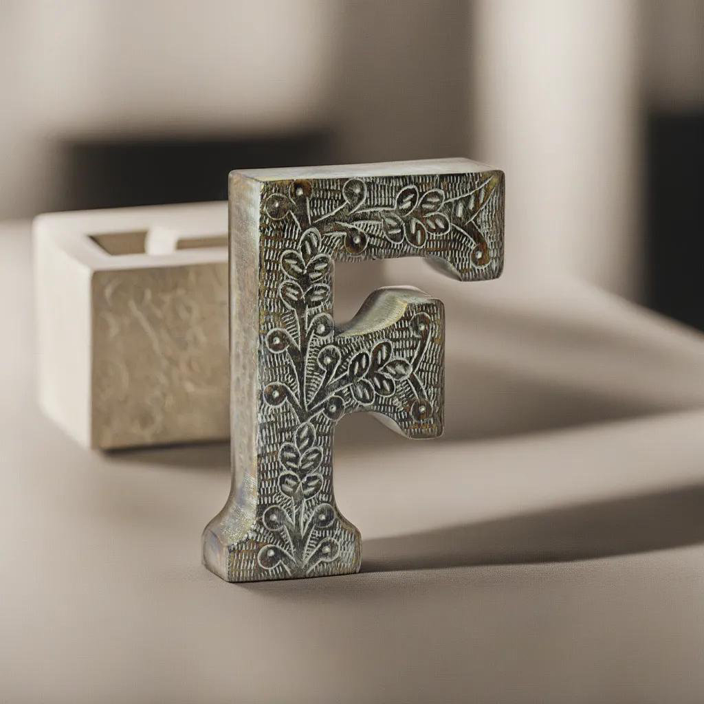 Bungalow Rose Alaida Handmade Eco-Friendly "F" Alphabet Letter Block ...