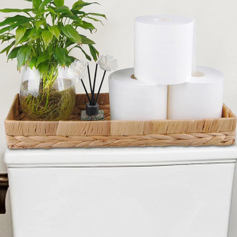 Dakota Fields Rectangle Bathroom Tray, 16" Bathroom Over Toilet Tank ...
