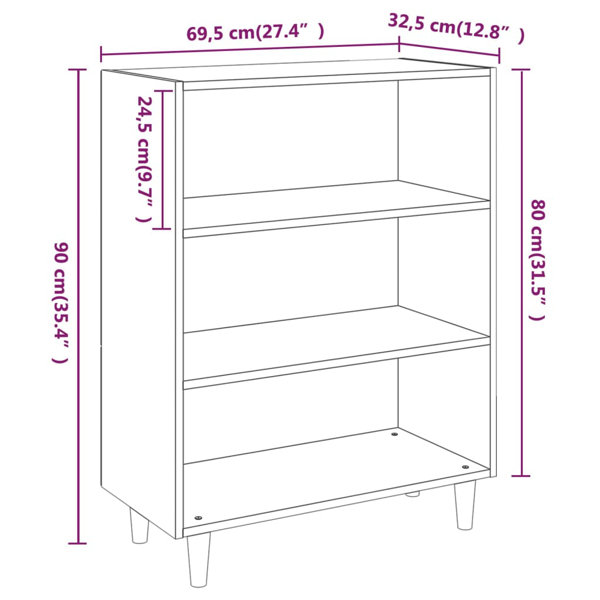 17 Stories Jennicka 90cm H x 69.5cm W Standard Bookcase | Wayfair.co.uk