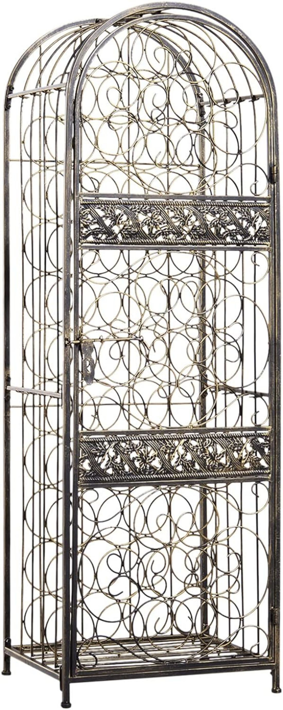 Canora Grey Sabesan 45 Bottle Floor Wine Bottle Rack in Antique Bronze ...