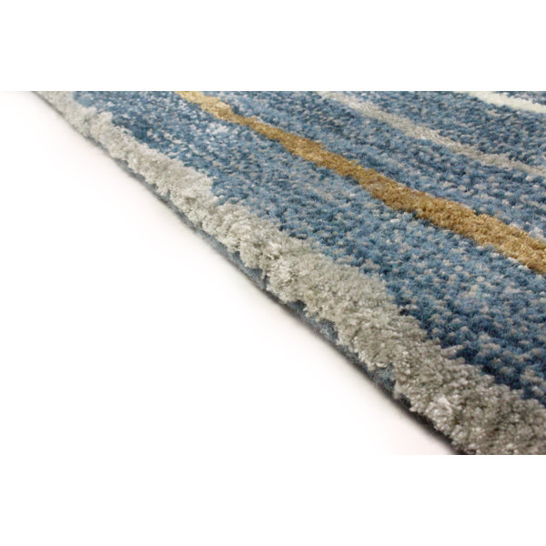 Dovecove Aitkin Handmade Azure Rug & Reviews | Wayfair