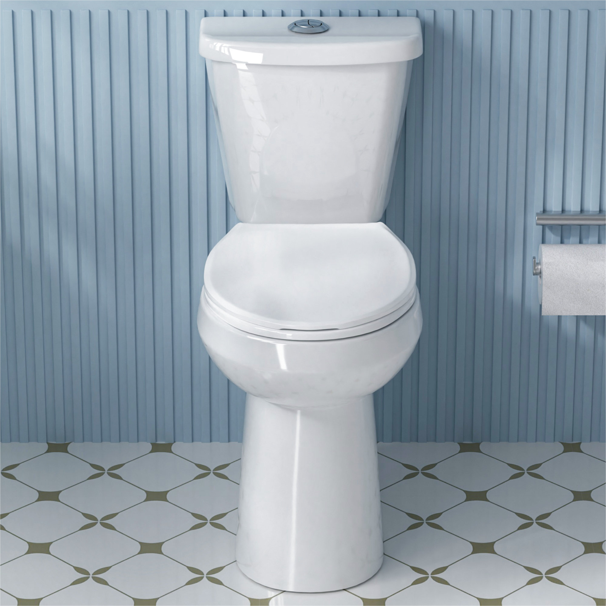 Aguamaph 21" Extra Tall Toilet Dual Flush Round Bowl Two-Piece Floor ...