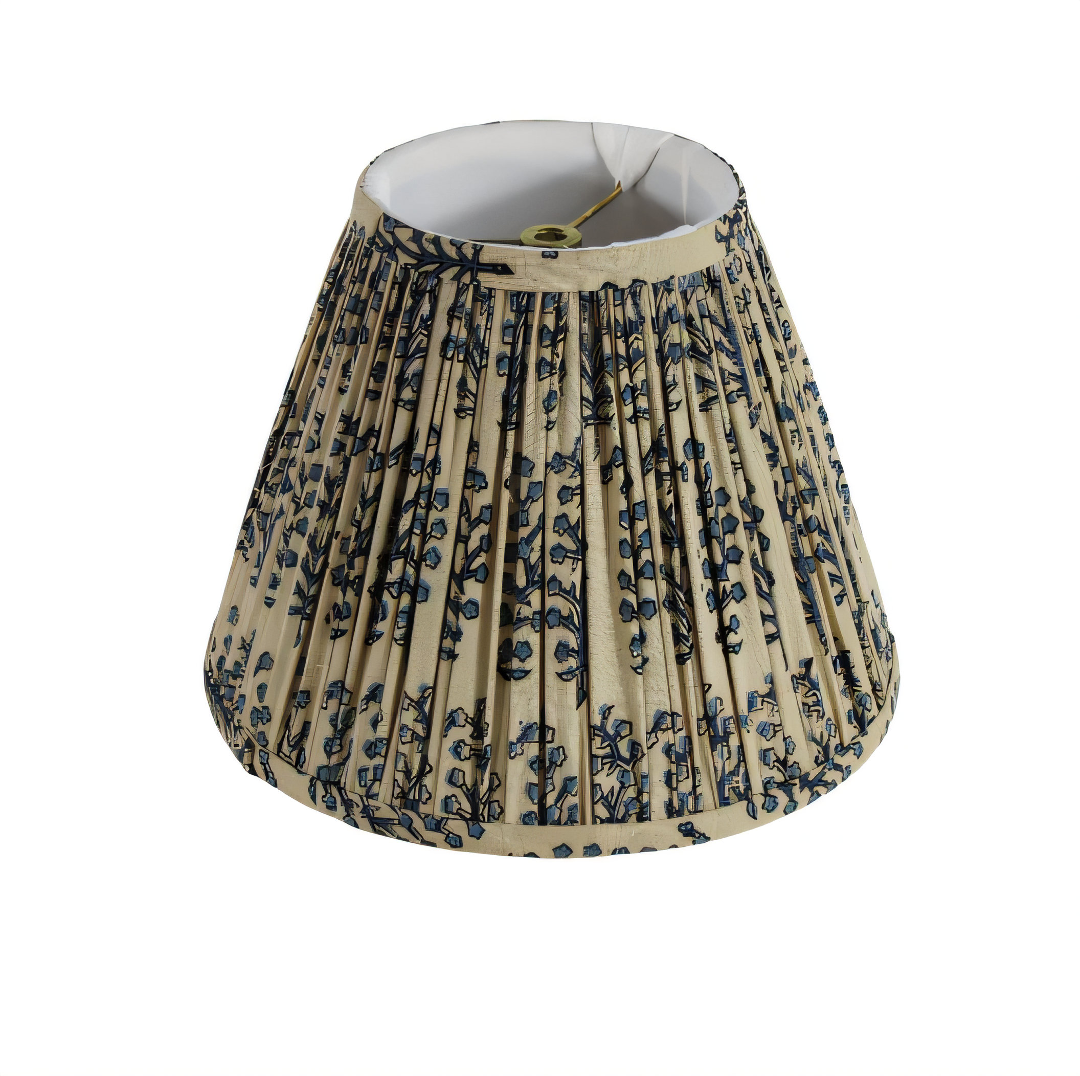 Maison Maison Design Gathered Fabric Lampshade In Blue Botannical | Wayfair