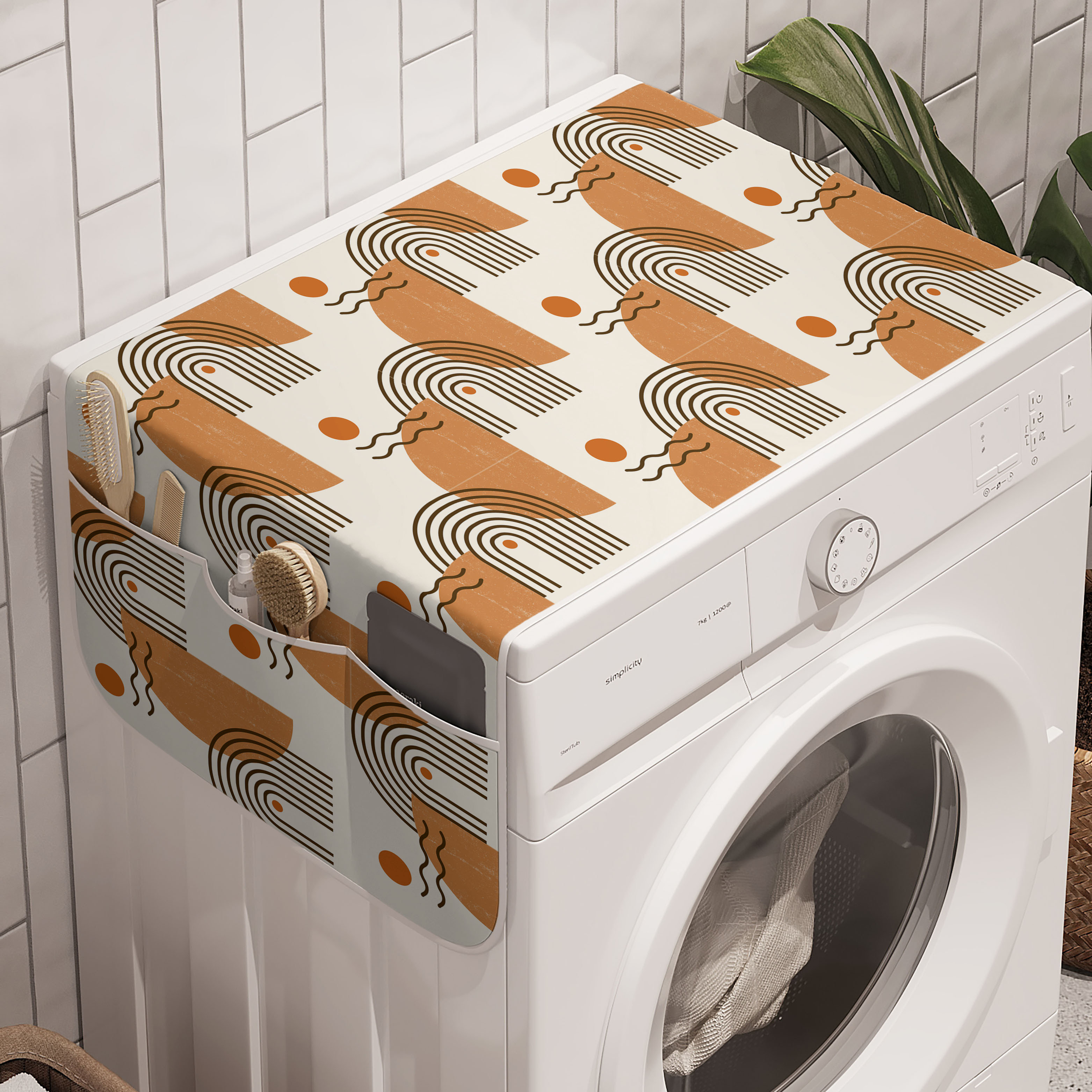 East Urban Home Geometric Washing Machine Organizer Pack of 2 47" x 18. ...