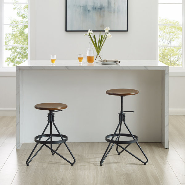 Crosley Swivel Adjustable Height Counter Stool with Metal Frame ...