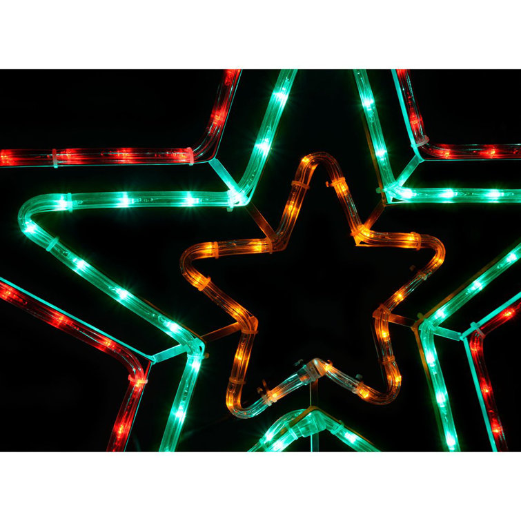 The Seasonal Aisle Pre-Lit LED Animated Flashing Star Lighted Display ...