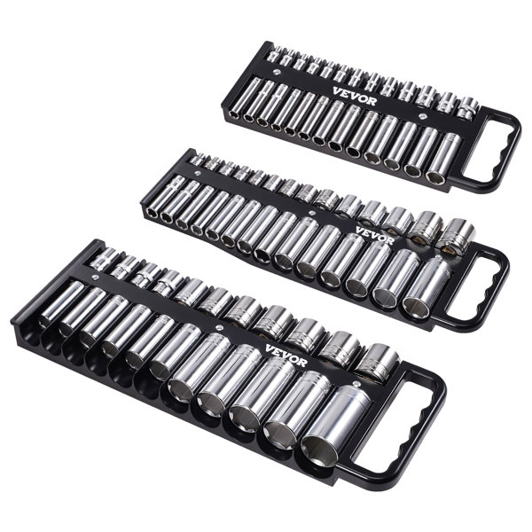 17 Stories Portable Socket Organizer Set 3PCS 76-Clip Magnetic Socket ...