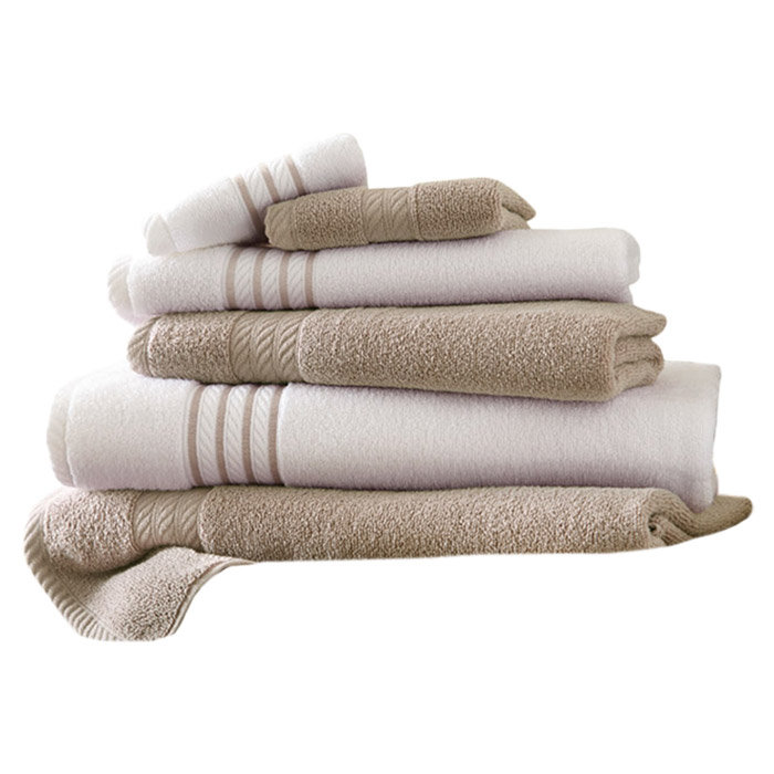 Modern Threads 6 Piece Cotton Stripe Towel Set, 2 Bath Towels, 2 Hand ...