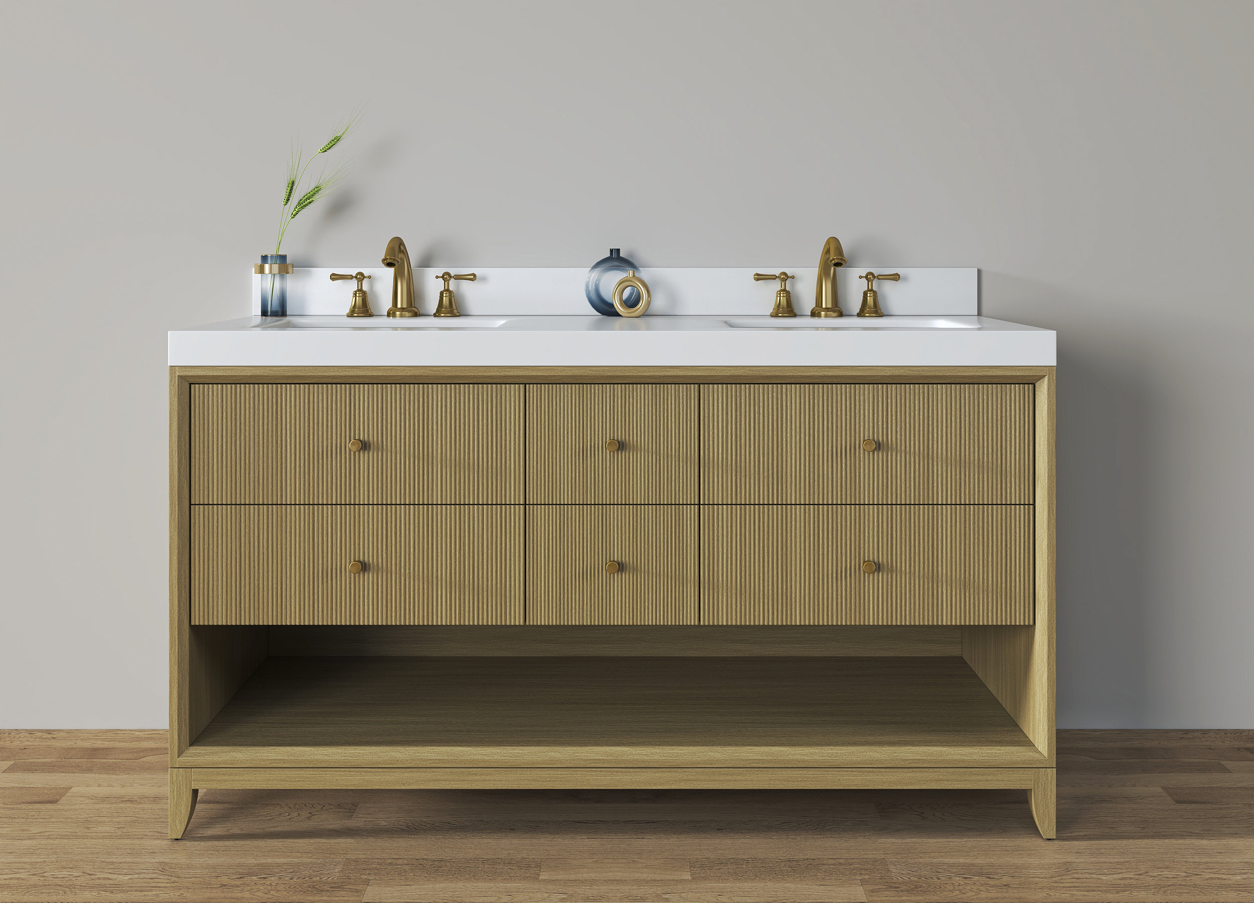 Ancerre Designs Momo 60 In. Bath Vanity Set With White Quartz Vanity ...