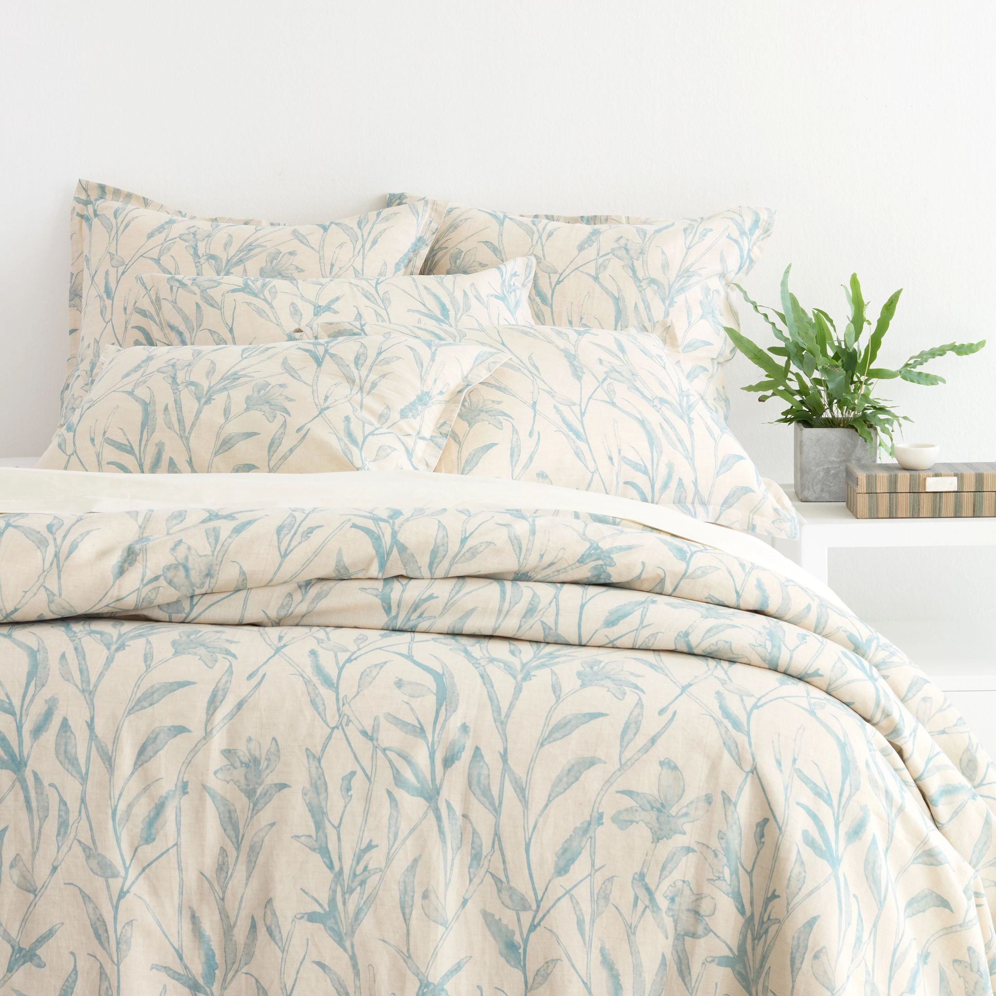 Pine Cone Hill Margot Linen Pewter Blue Duvet Cover | Perigold
