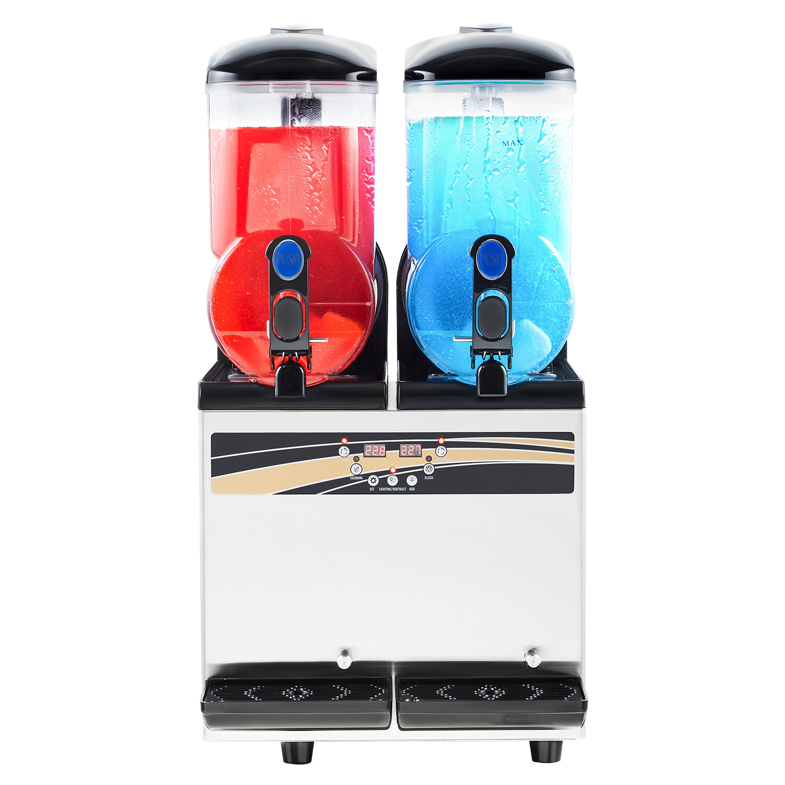 VEVOR Commercial Slushy Machine 15Lx2 Tank Margarita Smoothie Frozen ...