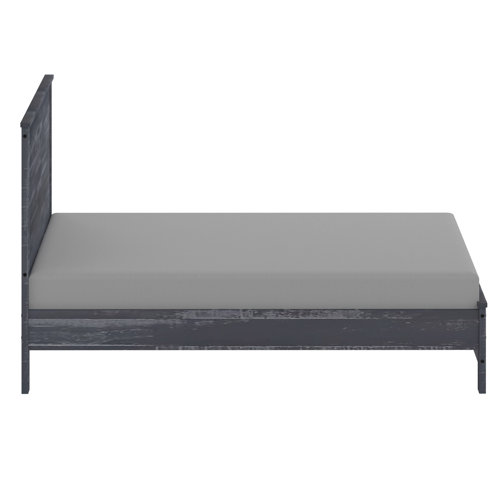 Union Rustic Albany Solid Wood Bed Frame with Headboard, Heavy Duty ...