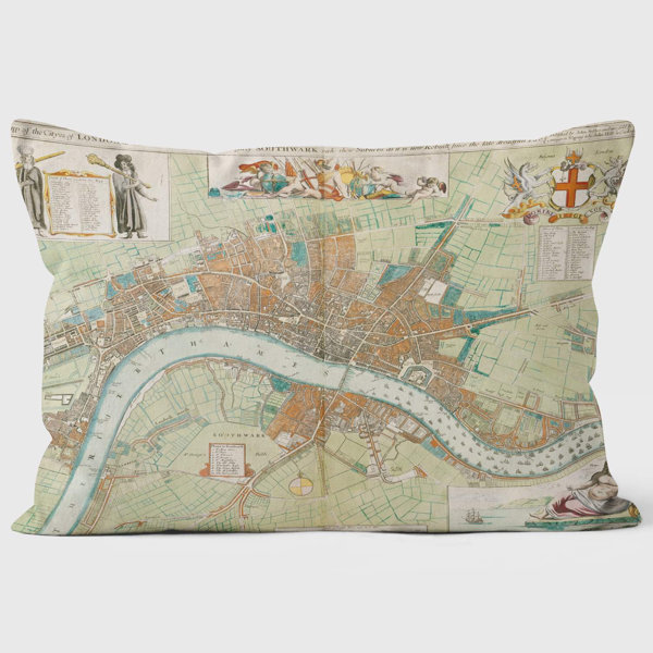 British Library 1680 London Map British Library Cushion | Wayfair.co.uk