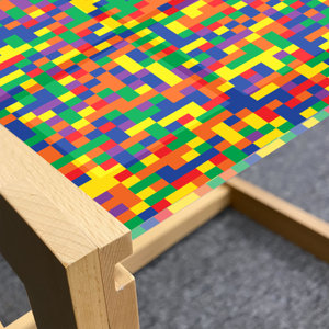 East Urban Home Mosaic Coffee Table, Pixel Art Vivid Motley Tiny ...