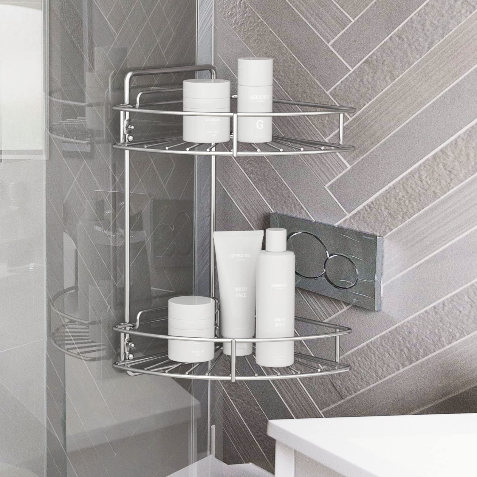 Rebrilliant Kimetha Drill / Screw Stainless Steel Shower Caddy ...