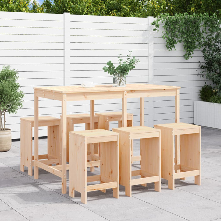 Brayden Studio Ayane Brayden Studio Bar Set with Wood Frame and Solid ...