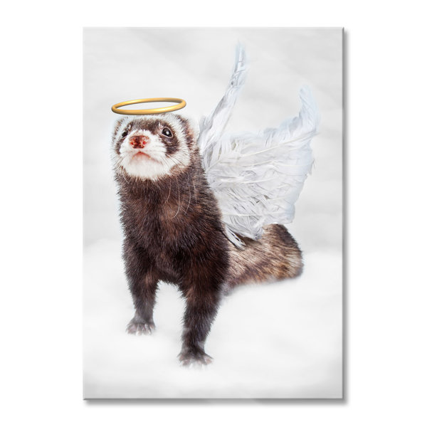 Brayden Studio Sweet Ferret In An Angel Costume - No Frame Print on ...